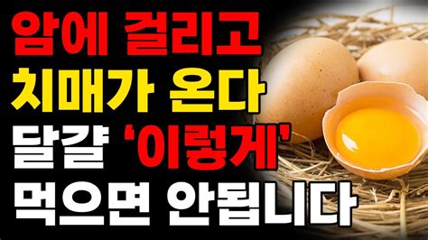 암에 걸리고 치매가 온다 달걀 절대 이렇게 드시면 안됩니다 Youtube