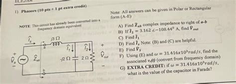 Solved Phasors Pts Pt Extra Credit Note All Chegg Com