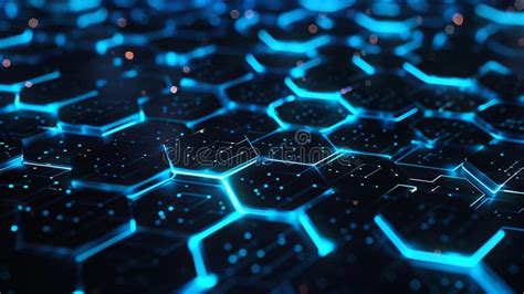 Seamless Connectivity Digital Network Background Featuring Interconnected Nodes Stock