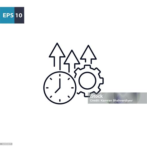 Time Management Outline Icon Vector Illustration Stock Illustration