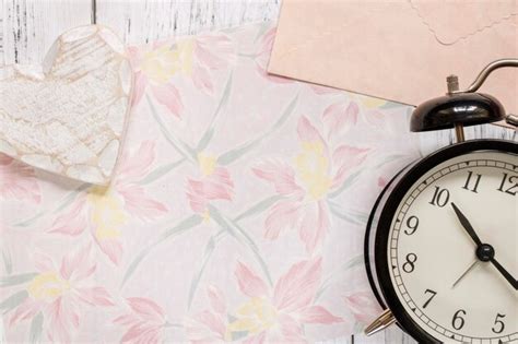 Premium Photo Alarm Clock And Patterned Envelope