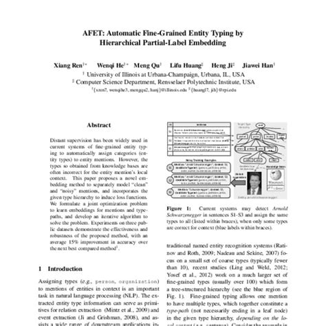 afet automatic fine grained entity typing by hierarchical partial