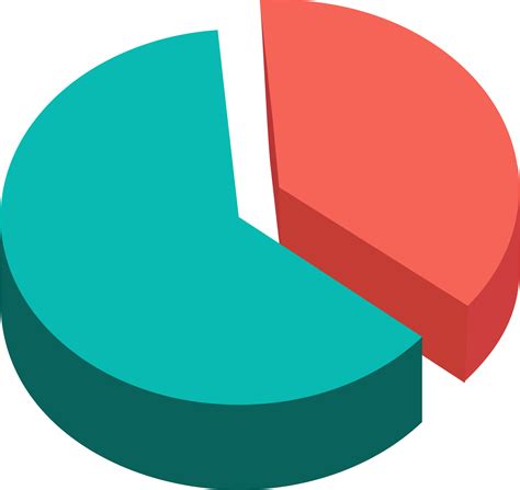 3d Pie Chart Two Pieces Infographic Isometric Puzzle Circular Template