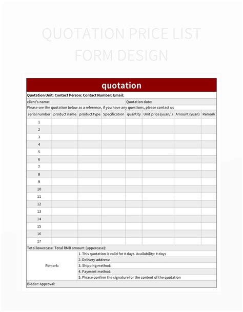 Free Price List Templates For Google Sheets And Microsoft Excel Slidesdocs