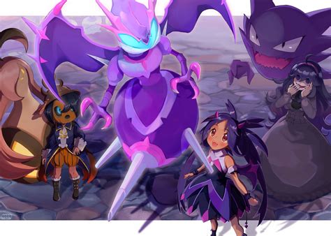 Hex Maniac Iris Allister Haunter Gourgeist And 3 More Pokemon And 2 More Drawn By Abe