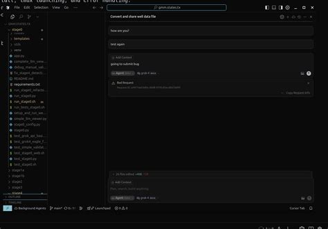 Errorbadrequest Bug Reports Cursor Community Forum