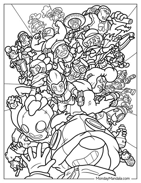 25 Brawl Stars Coloring Pages Free Pdf Printables In 2024 Star Coloring Pages Coloring