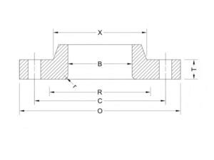 ANSI ASME B16 5 Klasse 600 Lap Joint Flens Afmetingen