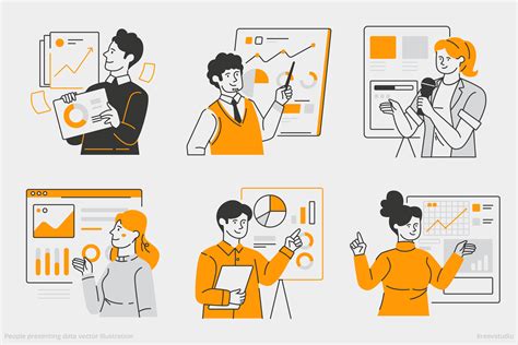 People Presenting Data Illustration Pack 28 Free Download Business