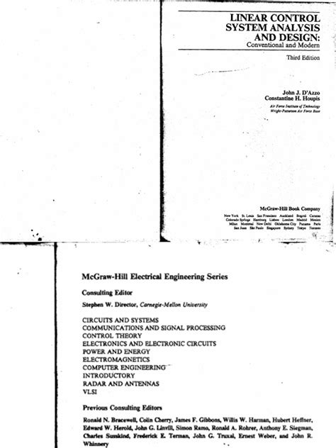 Linear Control System Analysis And Design Dazzo Houpis Pdf