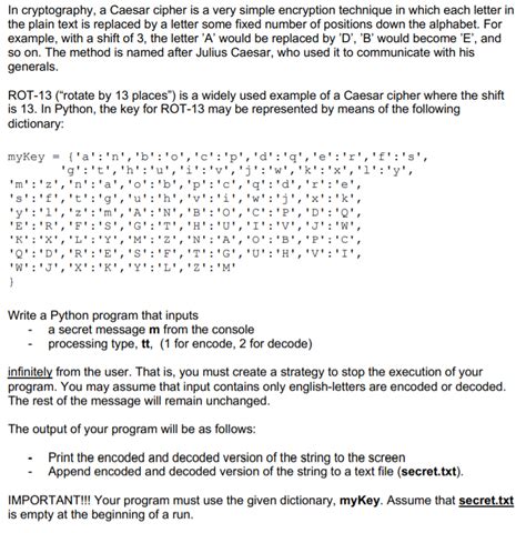 Solved In Cryptography A Caesar Cipher Is A Very Simple Chegg