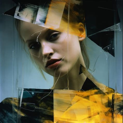 Boldly Fragmented Avantgarde Portraiture Abstracted Manipulated Photographs Premium Ai