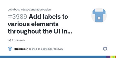 Add Labels To Various Elements Throughout The UI In Order To Improve