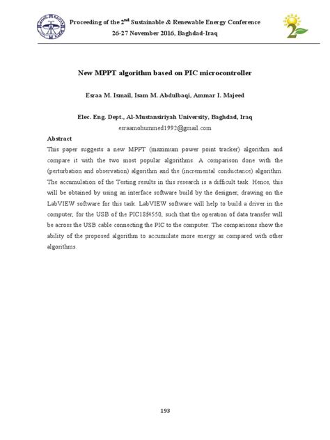 10 New Mppt Algorithm Based On Pic Microcontroller 2016 Pdf