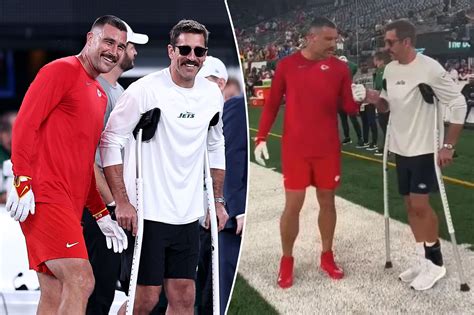 What Travis Kelce Said To Aaron Rodgers On Field Before Mr Pfizer Dig