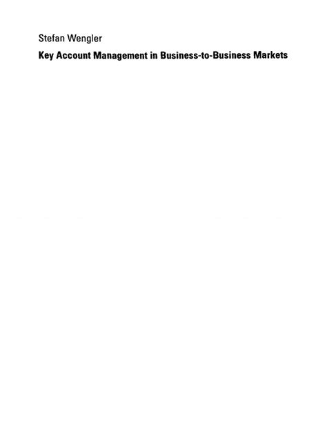 the implementation of key account management pdf marketing economics