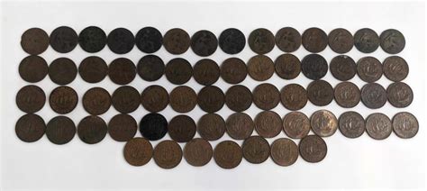 Lot British Half Penny Coins Dating From 1894 1967 63