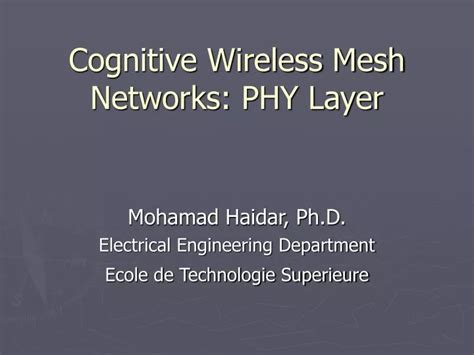 Ppt Cognitive Wireless Mesh Networks Phy Layer Powerpoint Presentation Id 70822