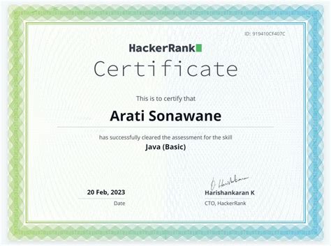 Arati Sonawane On Linkedin Hackerrank Java