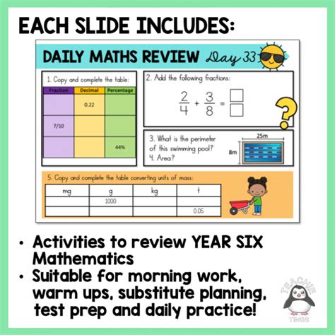 Year 6 Daily Maths Review Set Two Teachie Tings Time Saving Teacher Resources
