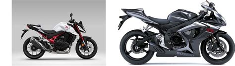 Motorrad Vergleich Honda Cb750 Hornet 2023 Vs Suzuki Gsx R 750 2007