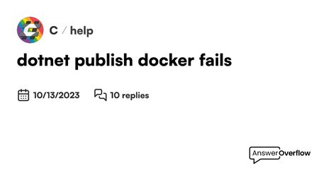 Dotnet Publish Docker Fails C