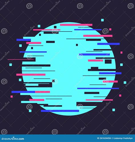 Distortion Dynamic Circle Elements Technology Noise Defect Geometry Figure Isolated Symbol