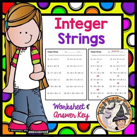 Integer Strings Worksheet And Answer Key Grouping Combining Like Terms