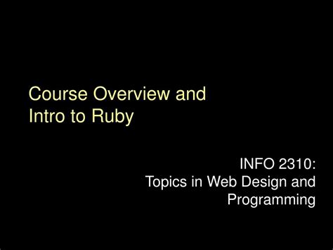 Ppt Ruby On Rails Web Development Framework Overview Powerpoint Presentation Id2411489