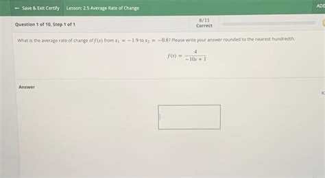 solved save and exit certify lesson 2 5 average rate of
