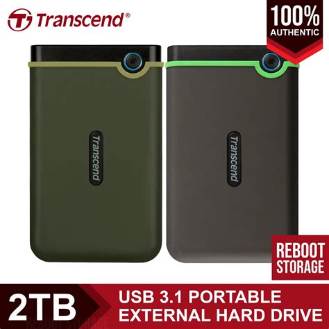 Transcend Storejet M Tb Ruggedized Portable External Hard Drive Shock Resistant Usb Gen