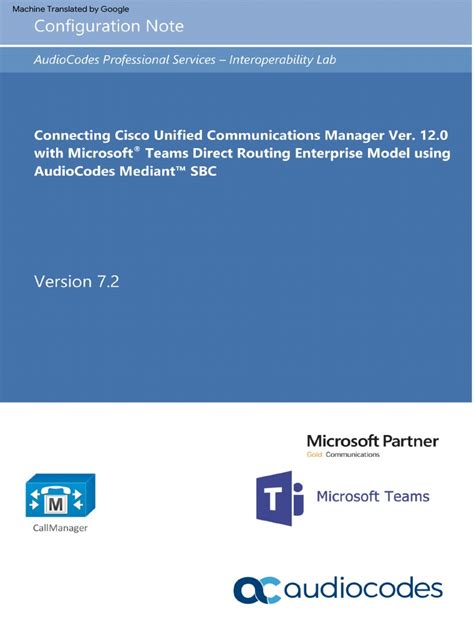 Connecting Cisco Cucm With Teams Direct Routing Enterprise Model Using