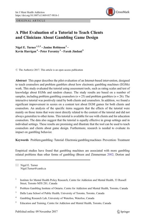 Pdf A Pilot Evaluation Of A Tutorial To Teach Clients And Clinicians