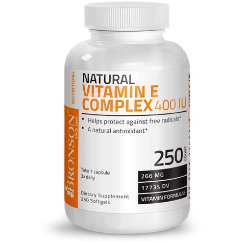 Buy Bronson Natural Vitamin E Complex 400 I U D Alpha Tocopherol