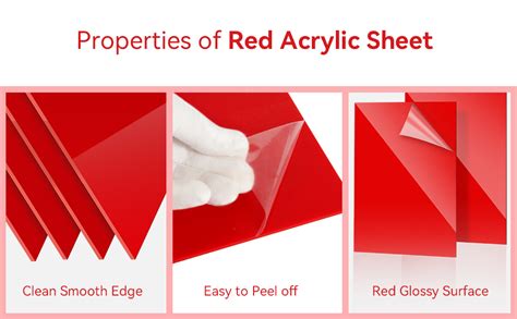 Red Acrylic Sheet 12 X 16 2 Pack Ffgodo Opaque Glossy