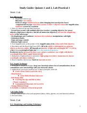Lab Quiz 1 2 And Lab Practical 1 Study Guide Doc Study Guide Quizzes 1 And 2 Lab Practical 1