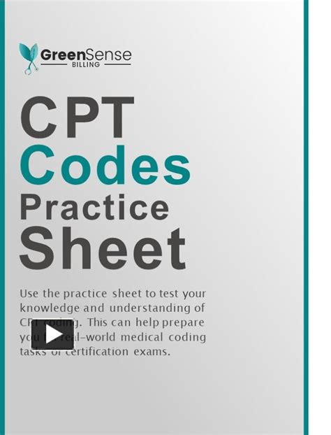 Cpt Codes Practice Worksheet By Presentation