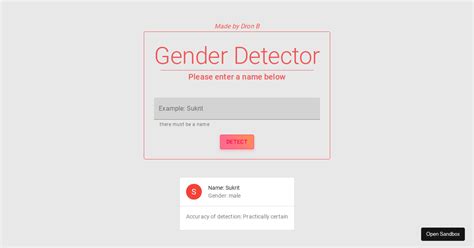Gender Detector V 2 Codesandbox