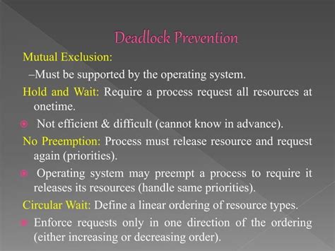 Deadlocks In Operating System Pptx