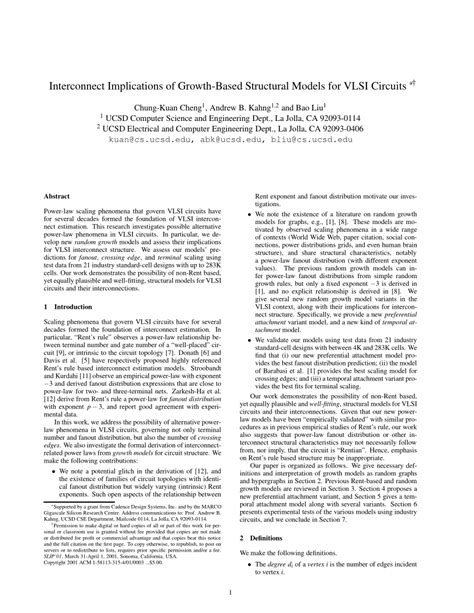 Pdf Interconnect Implications Of Growth Based Structural Models For