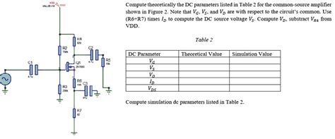 Solved Compute Theoretically The Dc Parameters Listed In Table 2 For