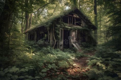 Abandoned Cabin In The Forest Neural Network AI Generated Stock Illustration Illustration Of