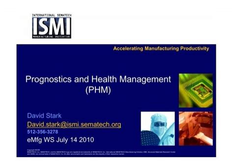 Prognostics And Health Management Phm Sematech