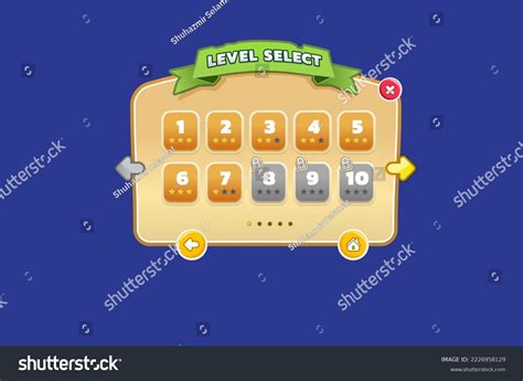 Game Levels Ui Vector Elements Design Stock Vector Royalty Free