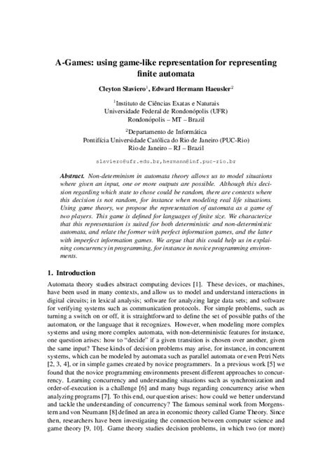 Pdf A Games Using Game Like Representation For Representing Finite