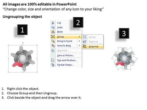 Diverging Six Factors Sequential Flow Cycle Layout Diagram PowerPoint Slides
