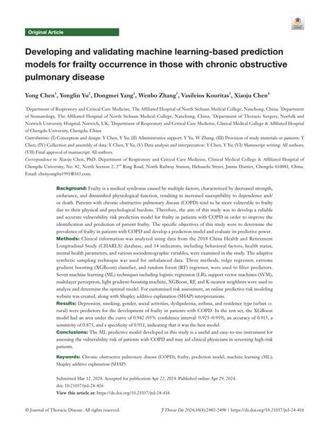 Pdf Developing And Validating Machine Learning Based Prediction Models For Frailty Occurrence