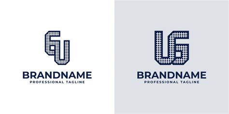 Letters Ug Line Monogram Logo Suitable Royalty Free Vector