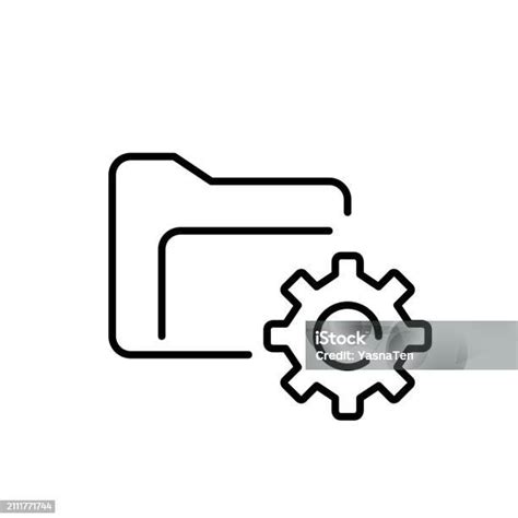 폴더 및 톱니바퀴 파일 구성 관리 및 유지 관리 도구 설정 및 자동화 벡터 아이콘 개체 그룹에 대한 스톡 벡터 아트 및 기타
