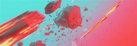 Exploding Shapes And Fragmented Lines Create Vibrant Energy In Dynamic Abstract Design Stock